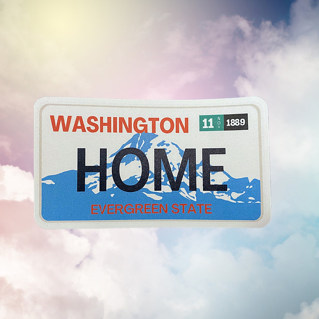 Washington Home State License Plate Sticker | Patriotic Sticker ...