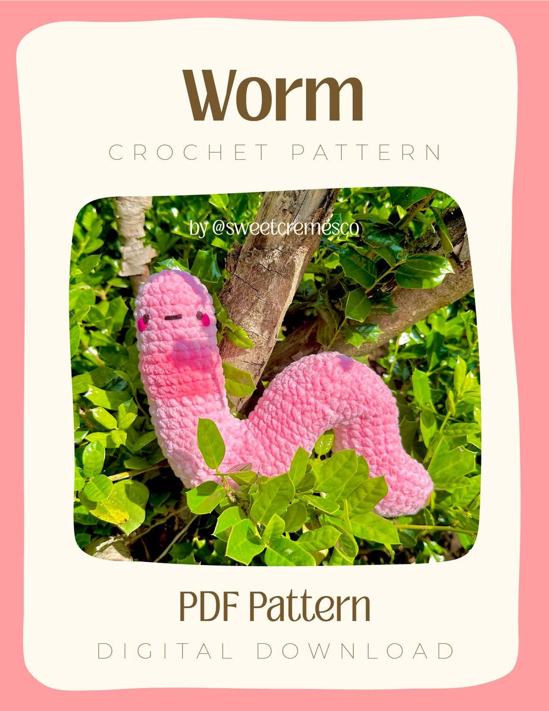 Worm Crochet Pattern PDF Download - Etsy