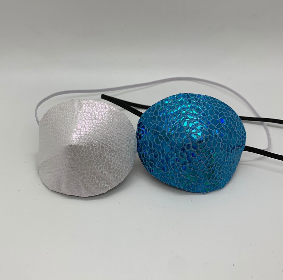 Blue and White Iridescent Snakeskin Eyepatch Eye Patch Made - Etsy