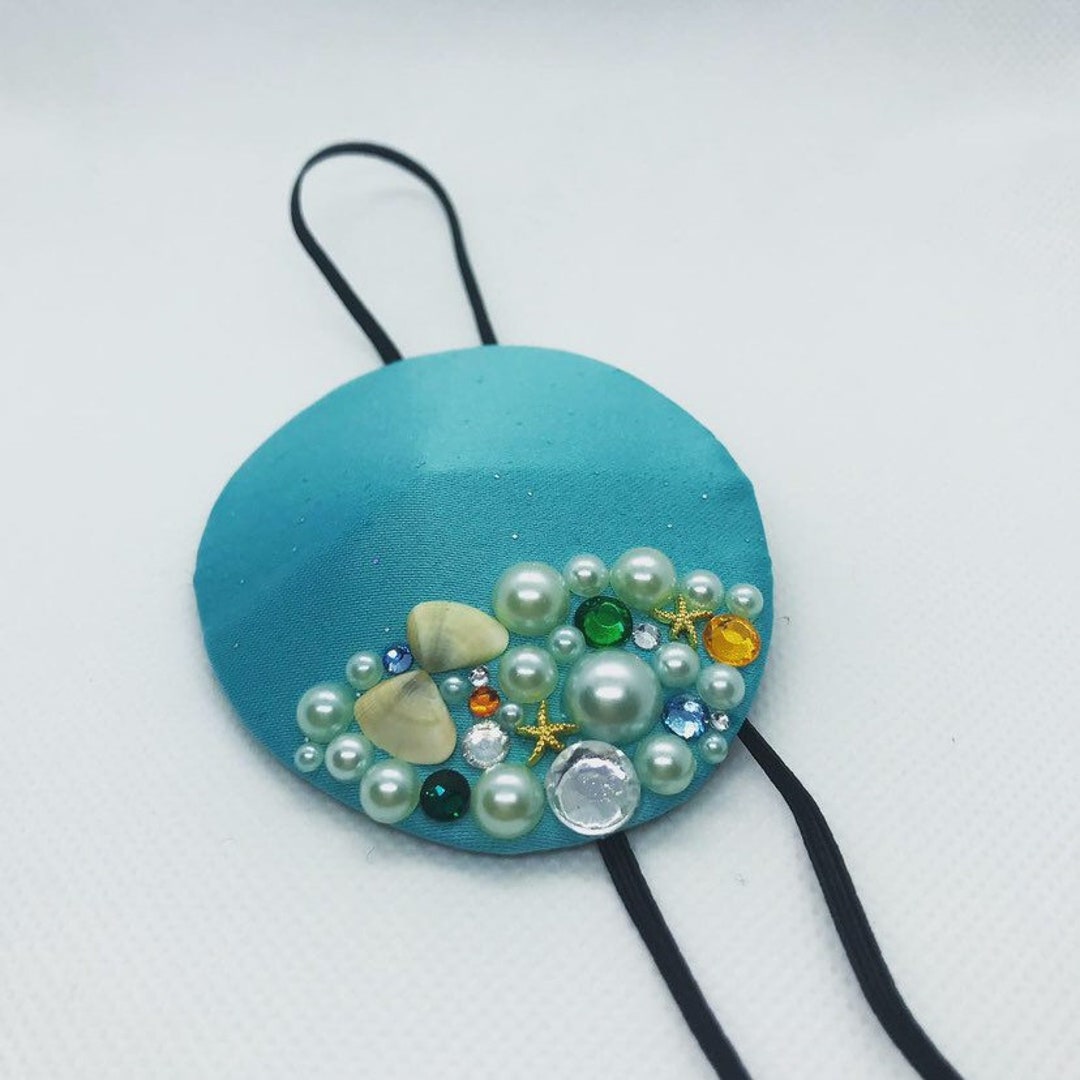 Eye Patch With Embellishments Eyepatch With Jewels Teal, Pearl, Gems ...