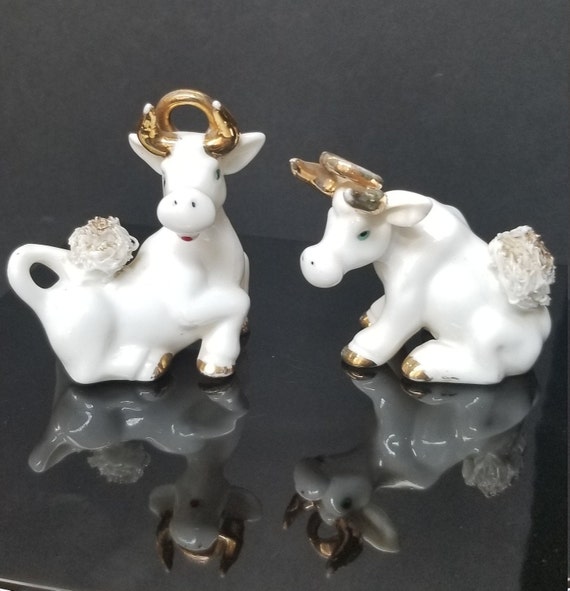 Vintage Anthropomorphic Porcelain Salt & Pepper Angel Cows | Etsy