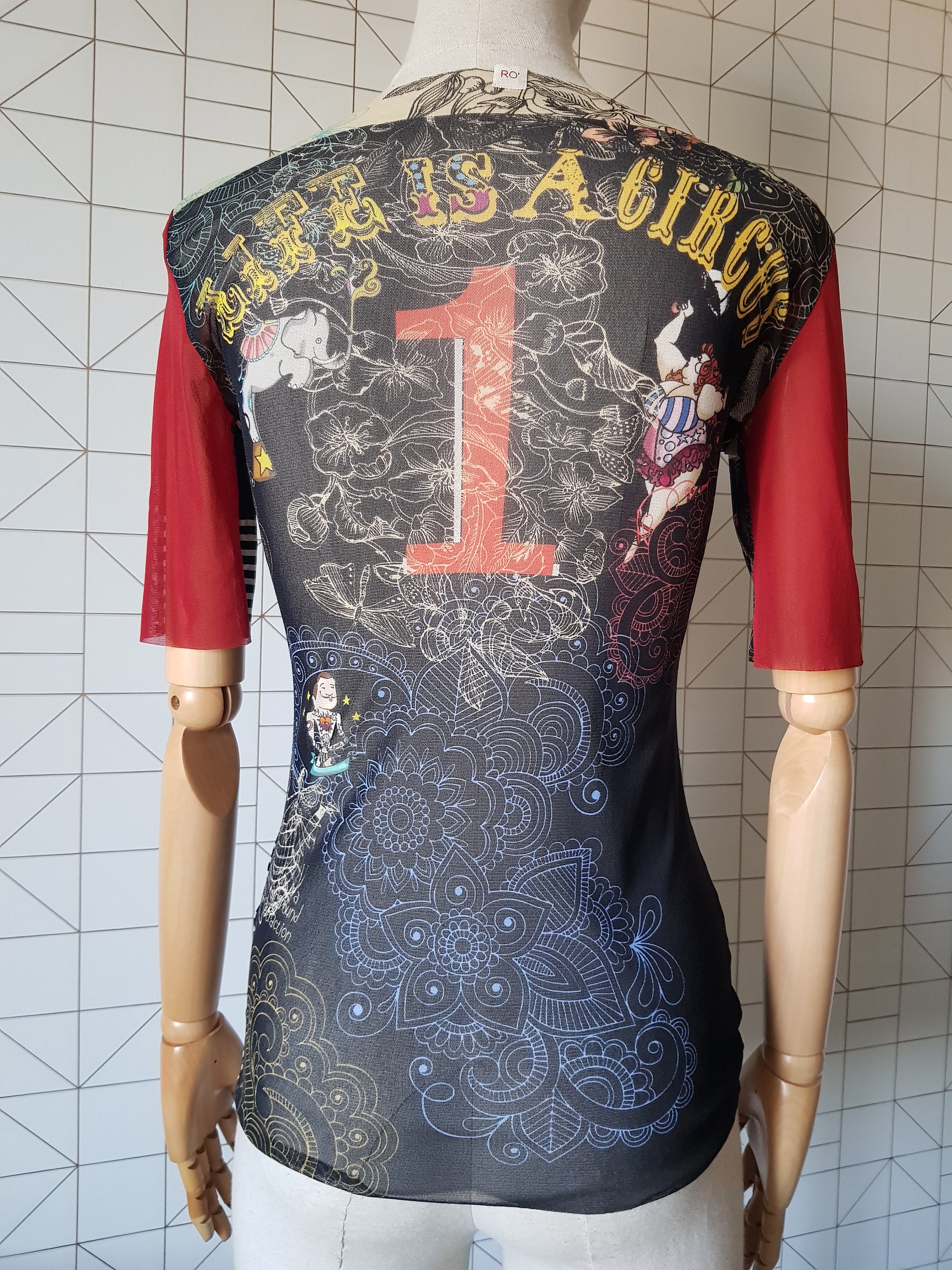Tattoo Print Skinny Top Mesh Crop Top RO Skinwear Tattoo - Etsy