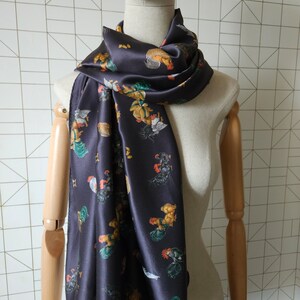 Fabric Frontline Silk Scarf, Rooster Chicken Print, Zurich Design - Etsy