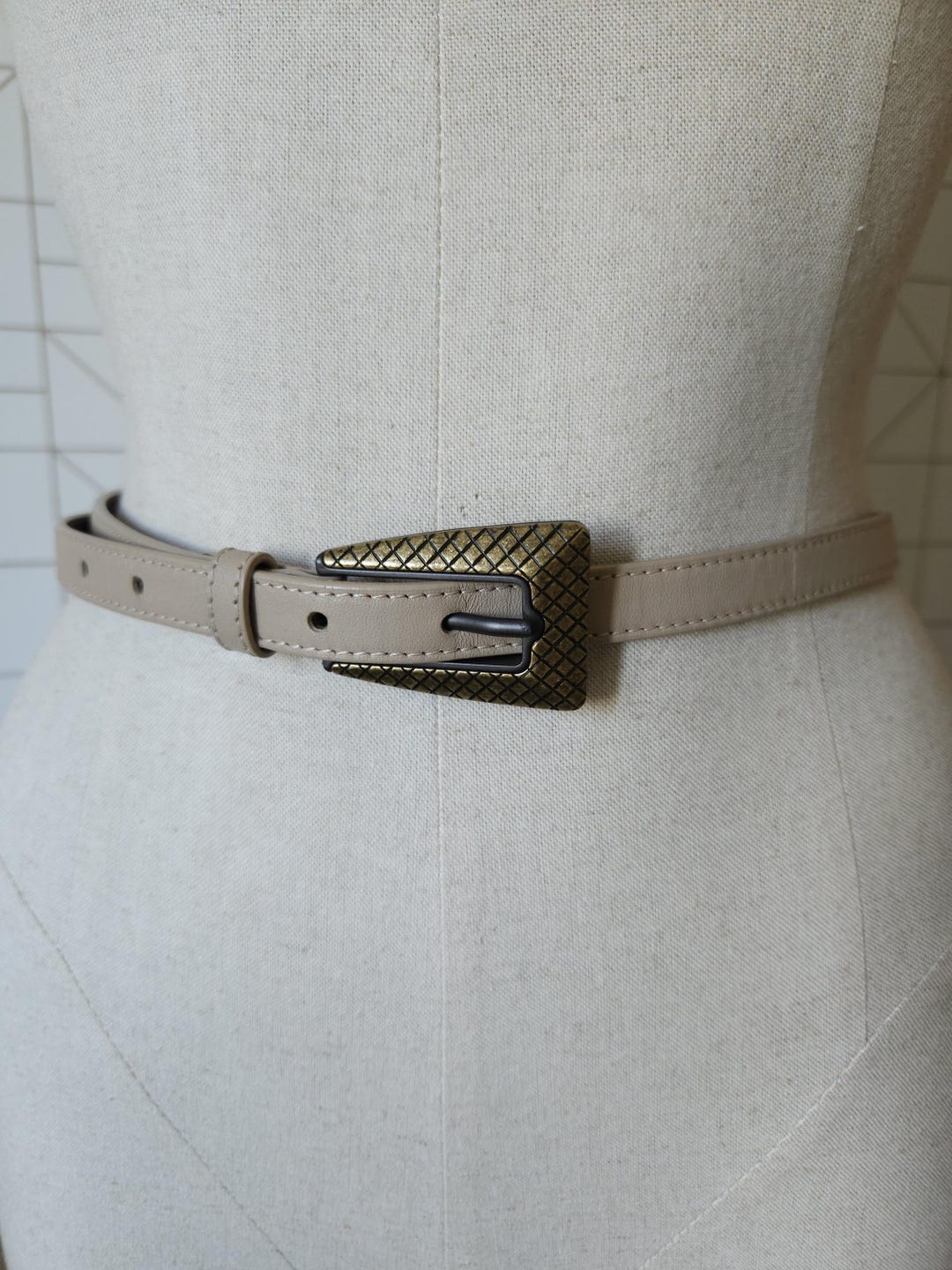 Bottega Veneta Cream Leather Oxidized Buckle Two-tone Belt 80 Cm ...