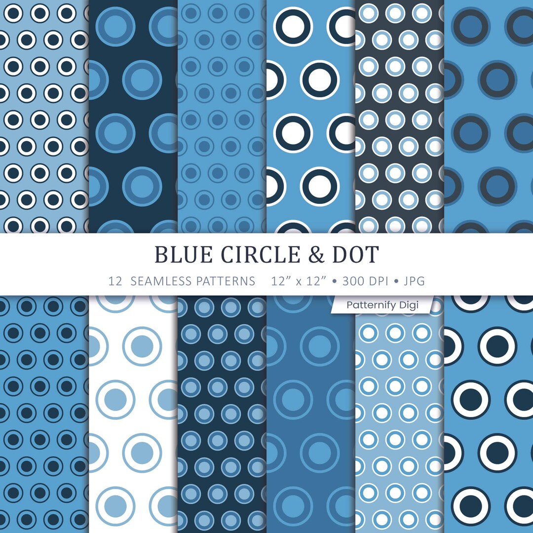 Blue Polka Dot Digital Paper – Seamless 12x12" Scrapbook Backgrounds - Etsy