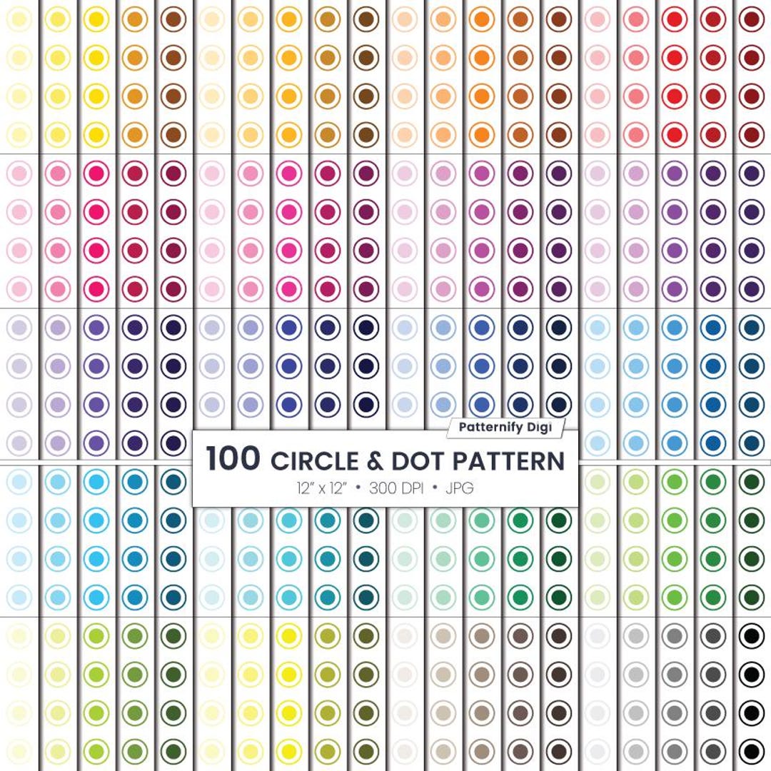 100 Rainbow Circles Digital Paper, Seamless Pattern (digital Download ...