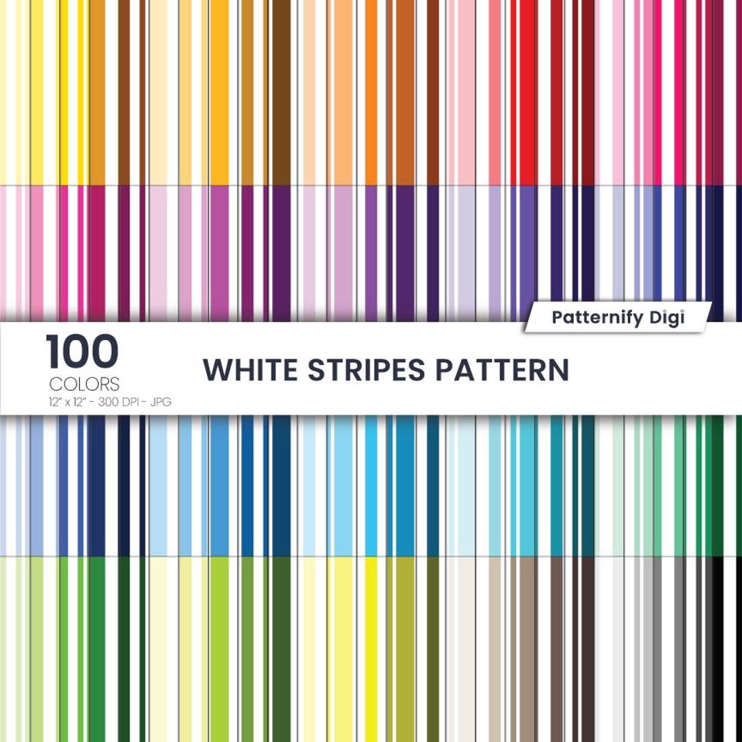 Seamless Stripes Digital Paper Pack: 100 Vibrant Designs (12x12, 300 ...