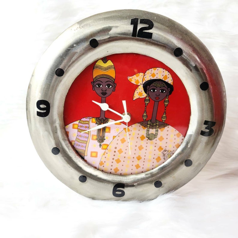 Vintage African Tribal Battery Operated Clock Vintage Wall - Etsy