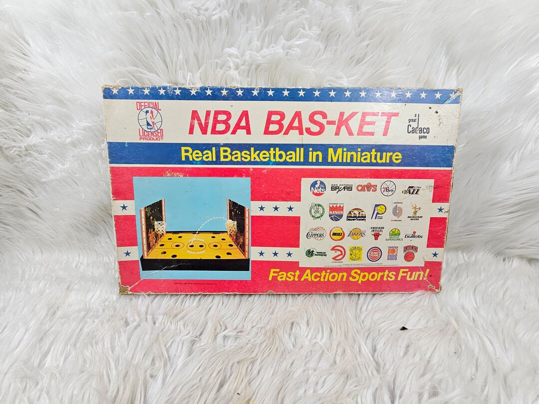 Vintage 1980 NBC Bas-ket Cadaco Board Game Real Basketball in Miniature ...