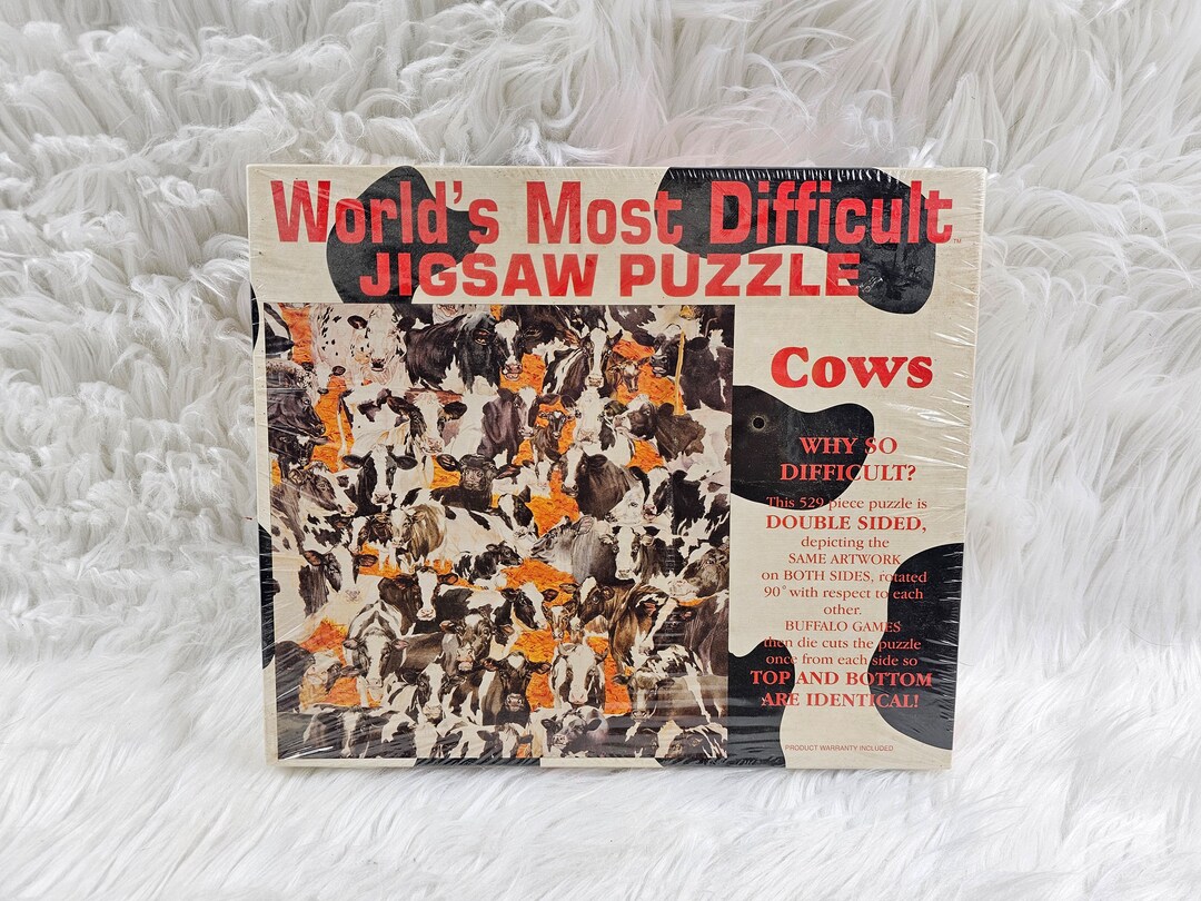 VINTAGE World's Most Difficult Jigsaw Puzzle COWS Brand - Etsy