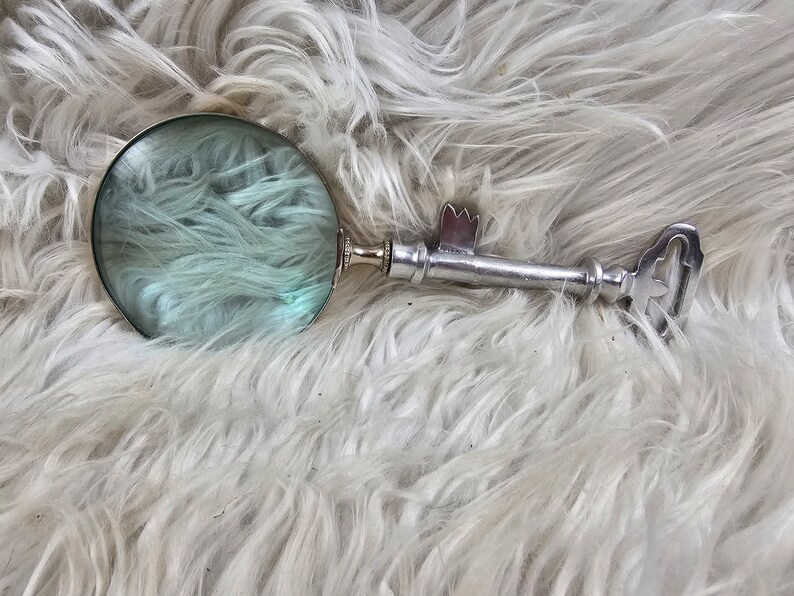 Rare Vintage Magnifying Glass Large Decorative Handheld Magnifier ...