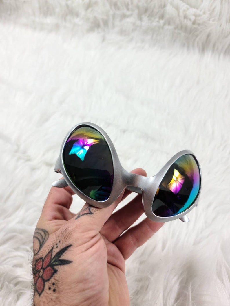 New Alien Green and Silver Festival Fashion Sunglasses Shades - Etsy