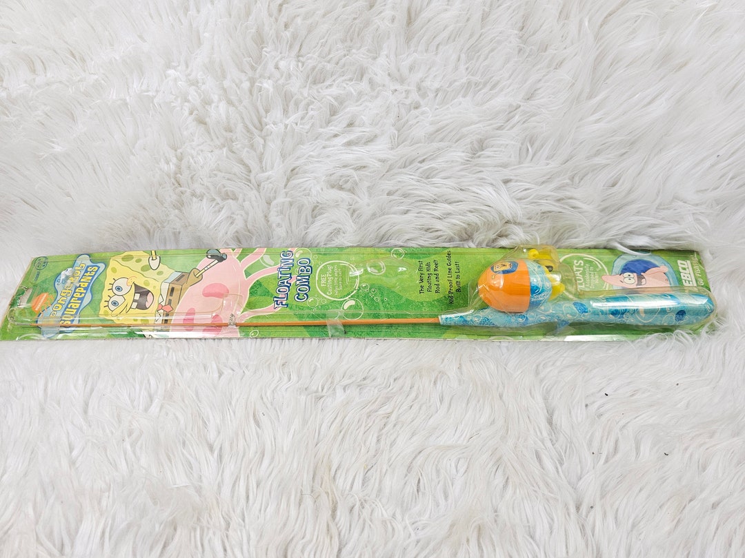 2002 Collectible Spongebob Floating Zebco Fishing Rod & Reel Combo Rare ...