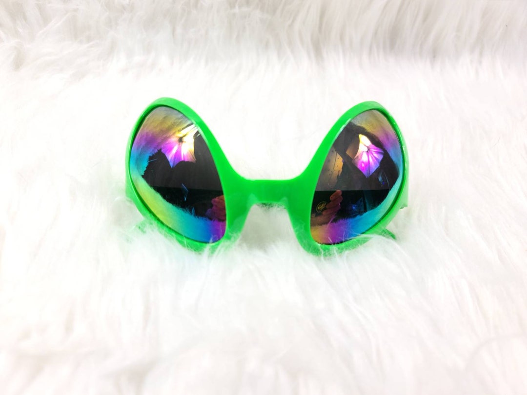 New Alien Green and Silver Festival Fashion Sunglasses Shades Cosplay ...