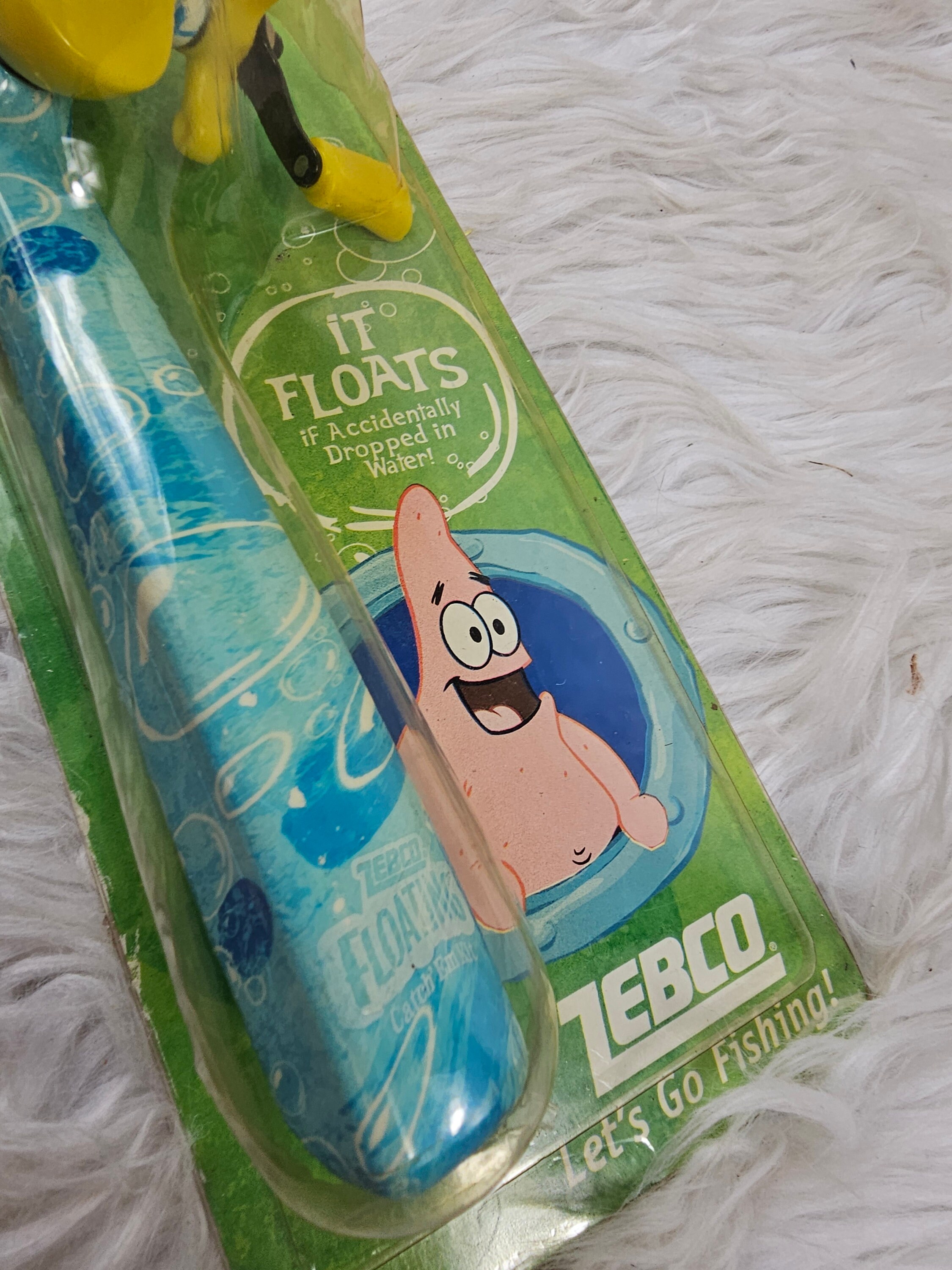 2002 Collectible Spongebob Floating Zebco Fishing Rod & Reel Combo Rare ...