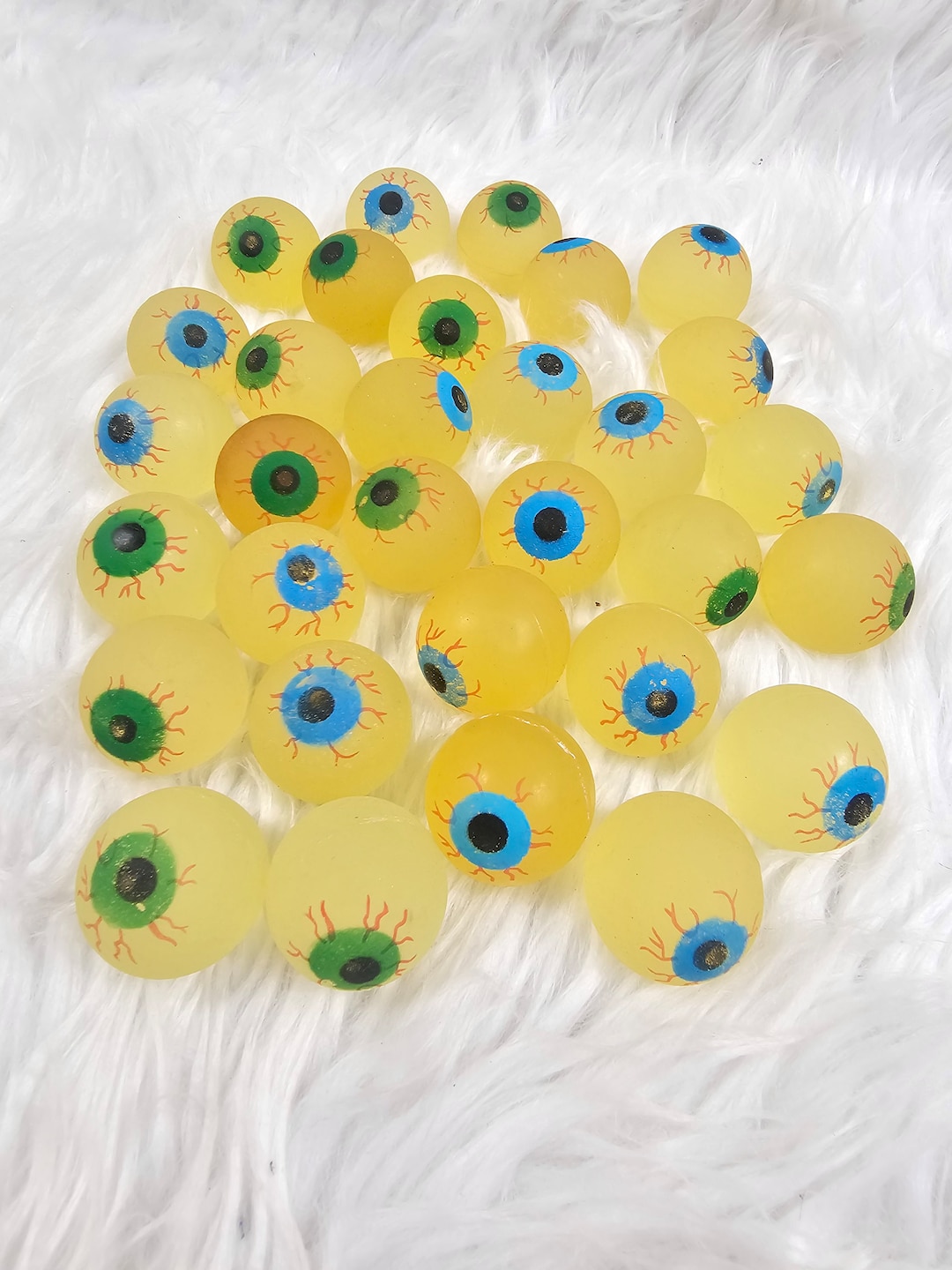 Vintage Lot of 31 Rubber Eye Vein Blue and Green Bounce Balls - Etsy