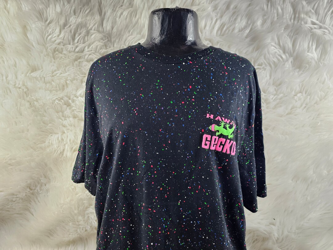 Super Cool Rare Y2K Decko-gecko Hawaii Colorful Neon Shirt Texture ...