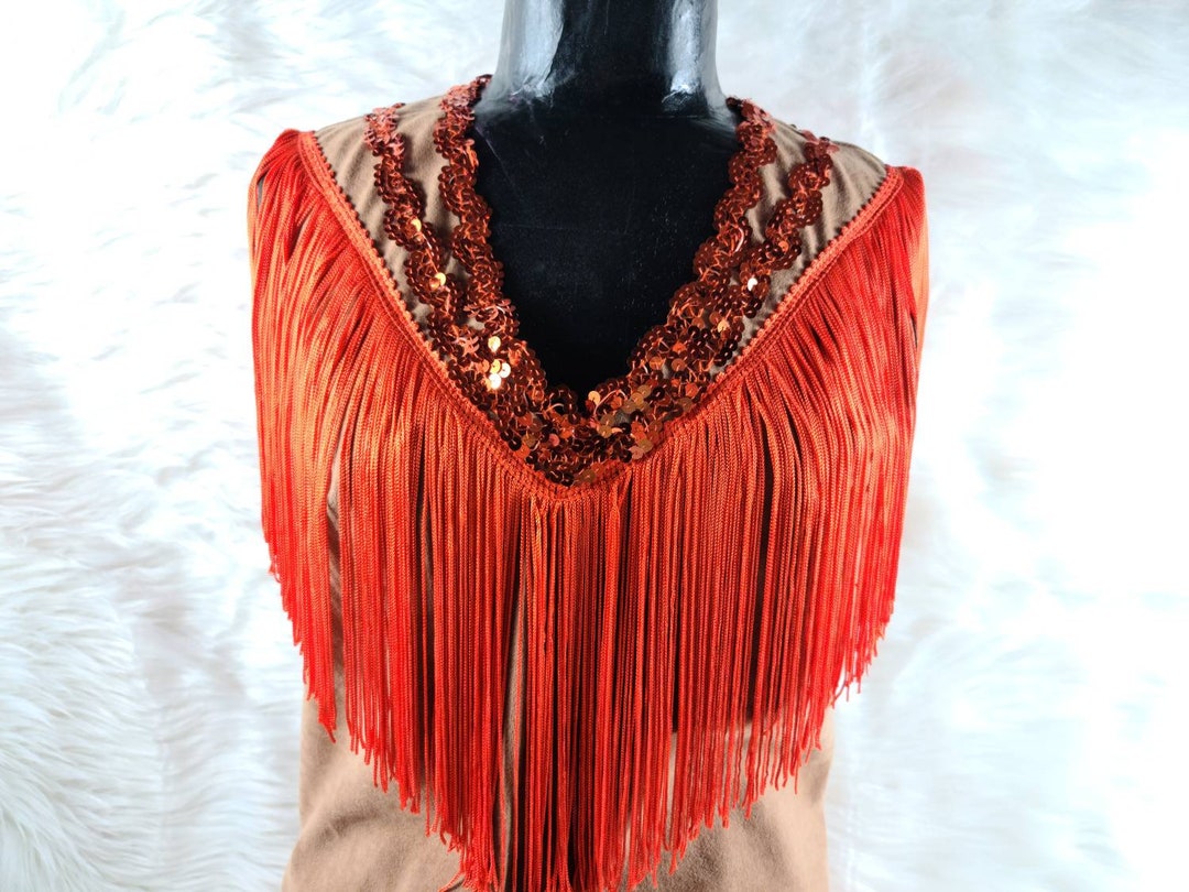 Super Cool Go Go Dancer Dress, Pocahontas Costume, Tassel Dress, Ladies ...