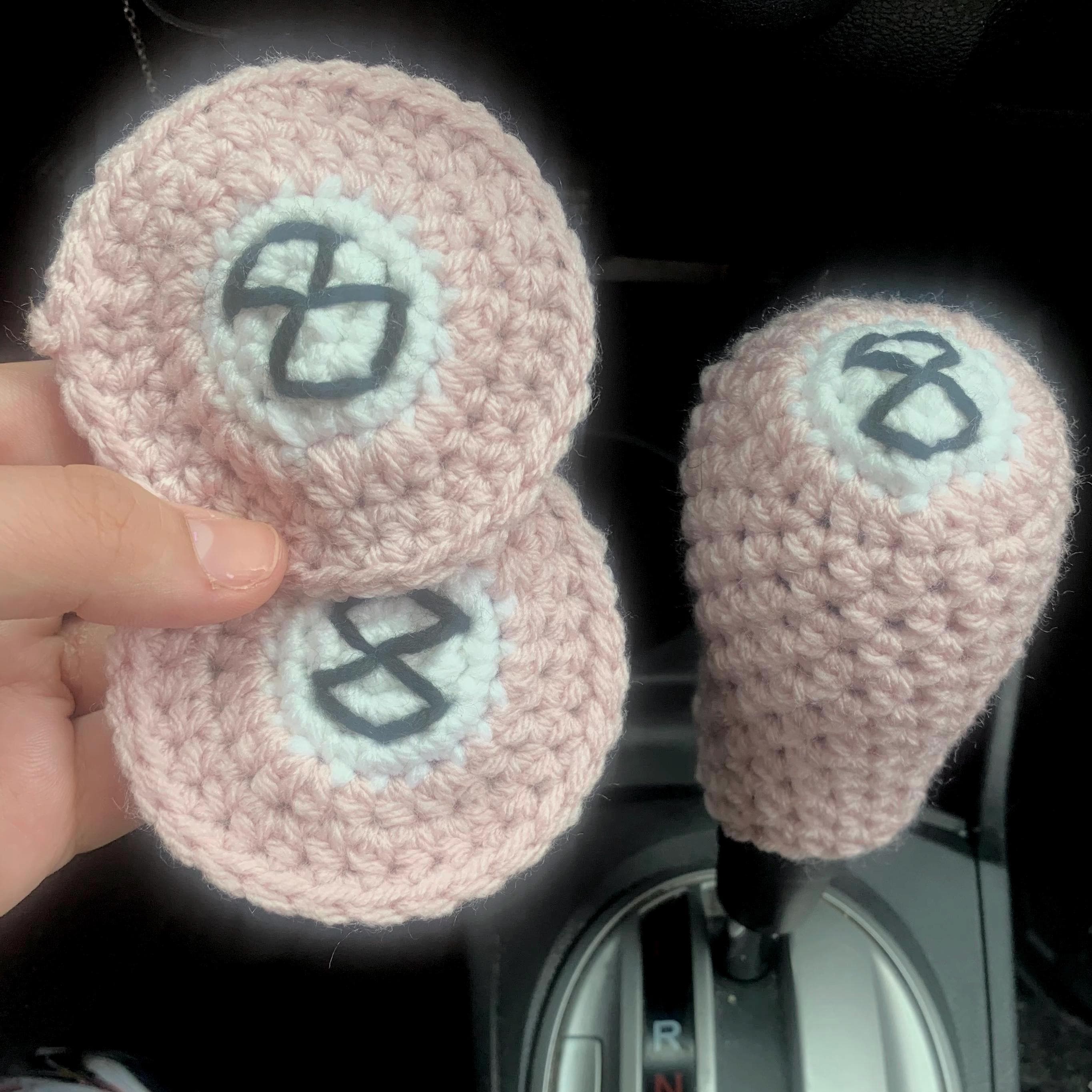 8 Ball Gear Shift Cozy & Car Coasters. Black and Pink - Etsy