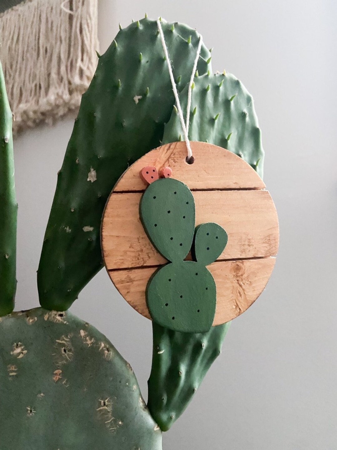 Cactus Ornament: Wooden Shiplap Plant Lover Gift - Etsy