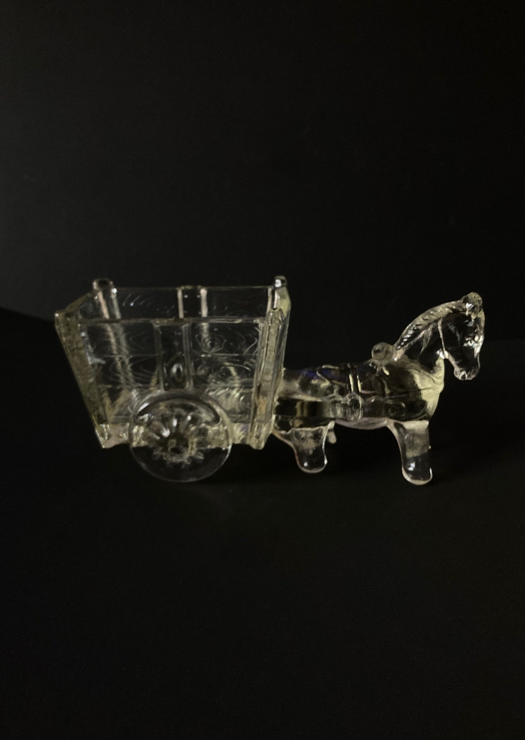 A Vintage Haley Glass Company Glass Horse and Cart - Etsy