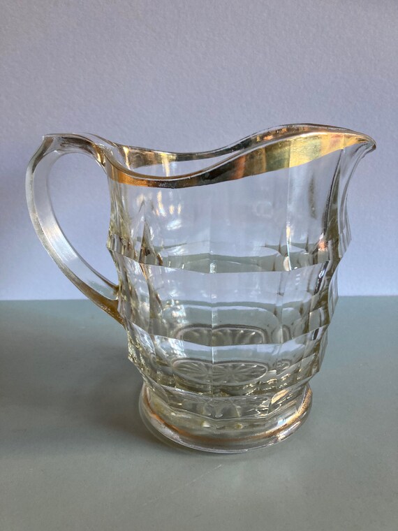 Vintage Davidson Jacobean Large Glass Jug 1.5 Pint Gilt - Etsy