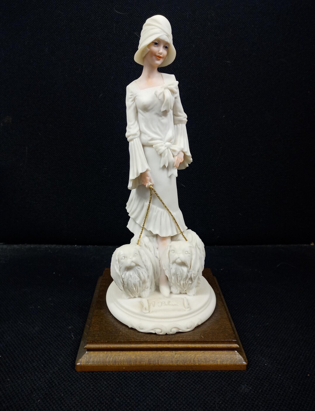 Vintage Italian Auro Belcari Capodimonte Figure of a Lady and Two ...