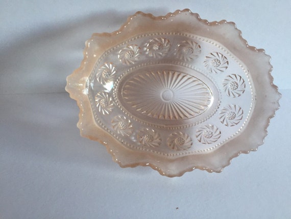 Bagley Glass Dish. Light Pinkish Colour. Oval Katherine | Etsy UK