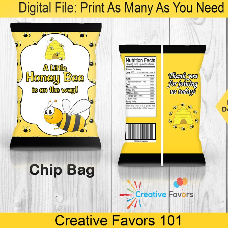 Bee Baby Shower Chip Bag - Etsy