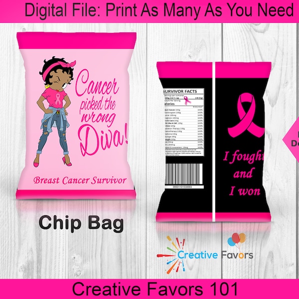 Breast Cancer Awareness Chip Bag - Etsy