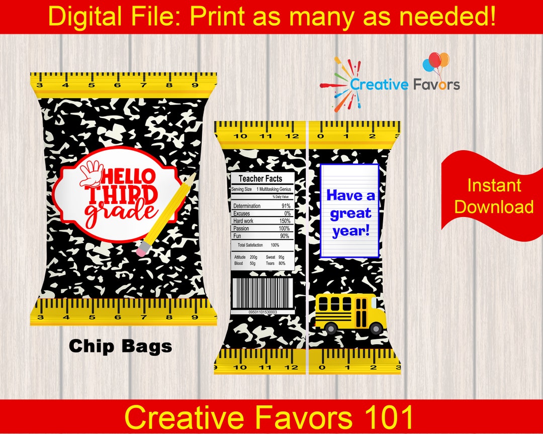 Third Grade Composition Notebook Welcome Back to School Chip - Etsy