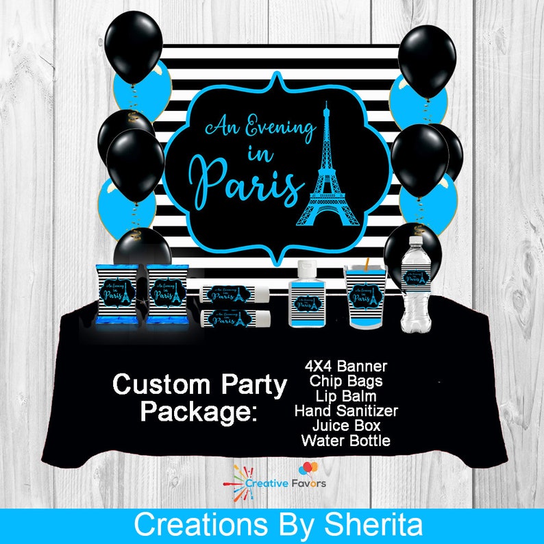 Blue Paris Theme Lip Balm Party Labels (PDF Pattern) - Etsy