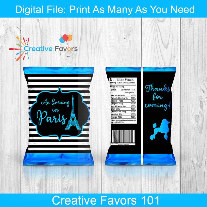 A Night in Paris Paris Theme Blue Paris Birthday Party - Etsy