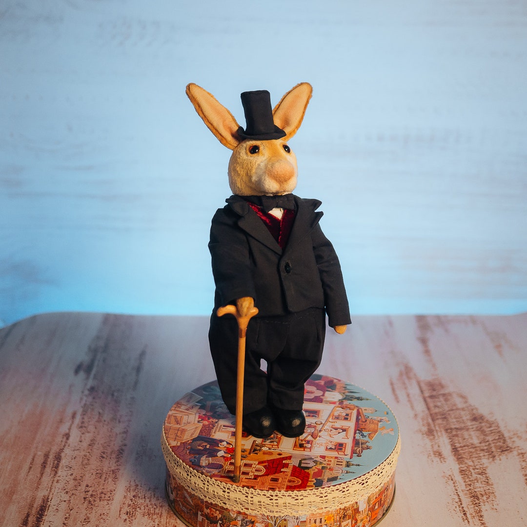 Teddy Rabbit Harold, Plush Rabbit, Handmade Toy, Collectible Toy ...