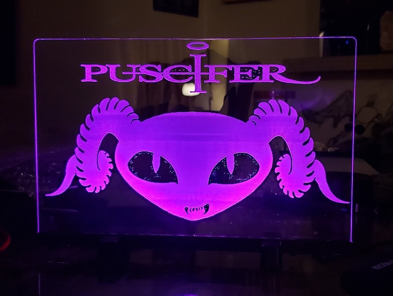 Puscifer Group Color Changing LED Edge Lit Light Custom Laser Etched ...