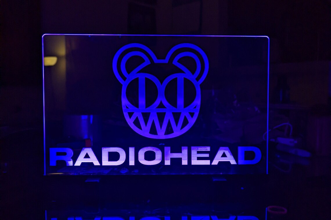 Radiohead Group Color Changing LED Edge Lit Light Custom Laser Etched ...