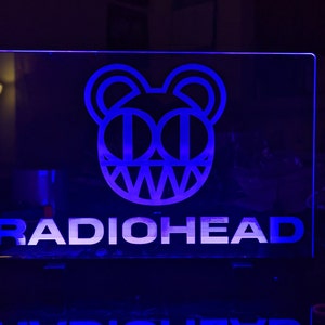 Radiohead Group Color Changing LED Edge Lit Light Custom Laser Etched ...