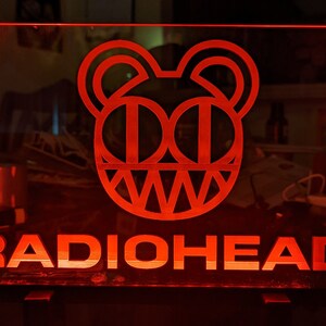 Radiohead Group Color Changing LED Edge Lit Light Custom Laser Etched ...