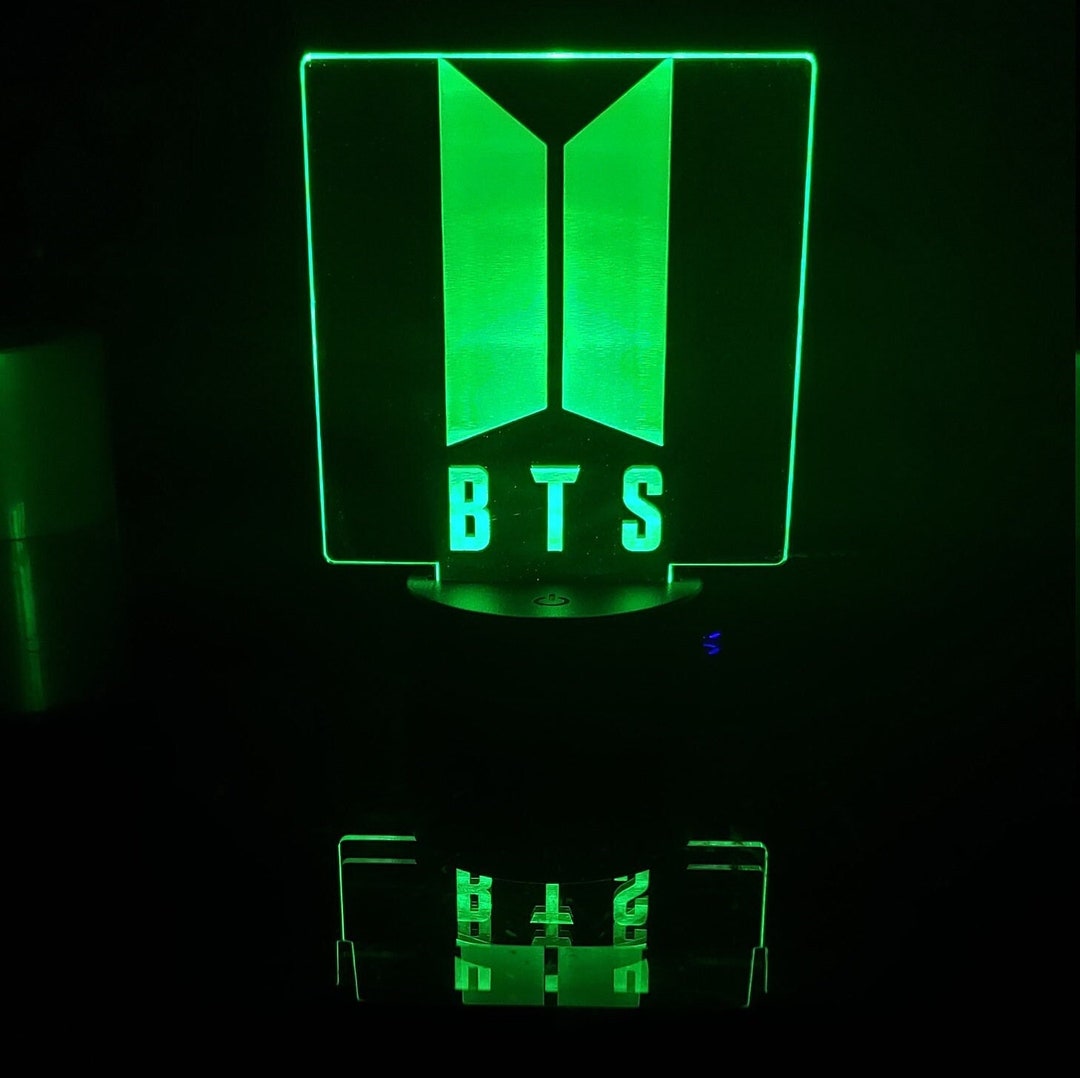 BTS Custom Engraved Edgelit LED Color Changing Light - Etsy