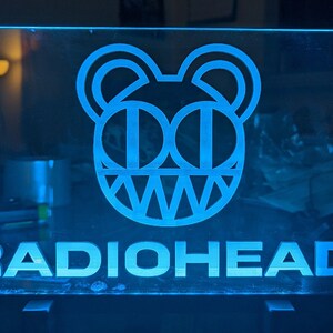 Radiohead Group Color Changing LED Edge Lit Light Custom Laser Etched ...