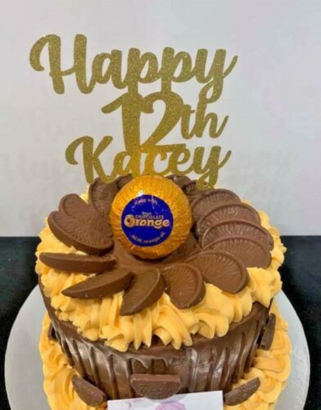 Happy 12th Birthday Cake Topper Gold Glitter, Personalised Any Name Any ...