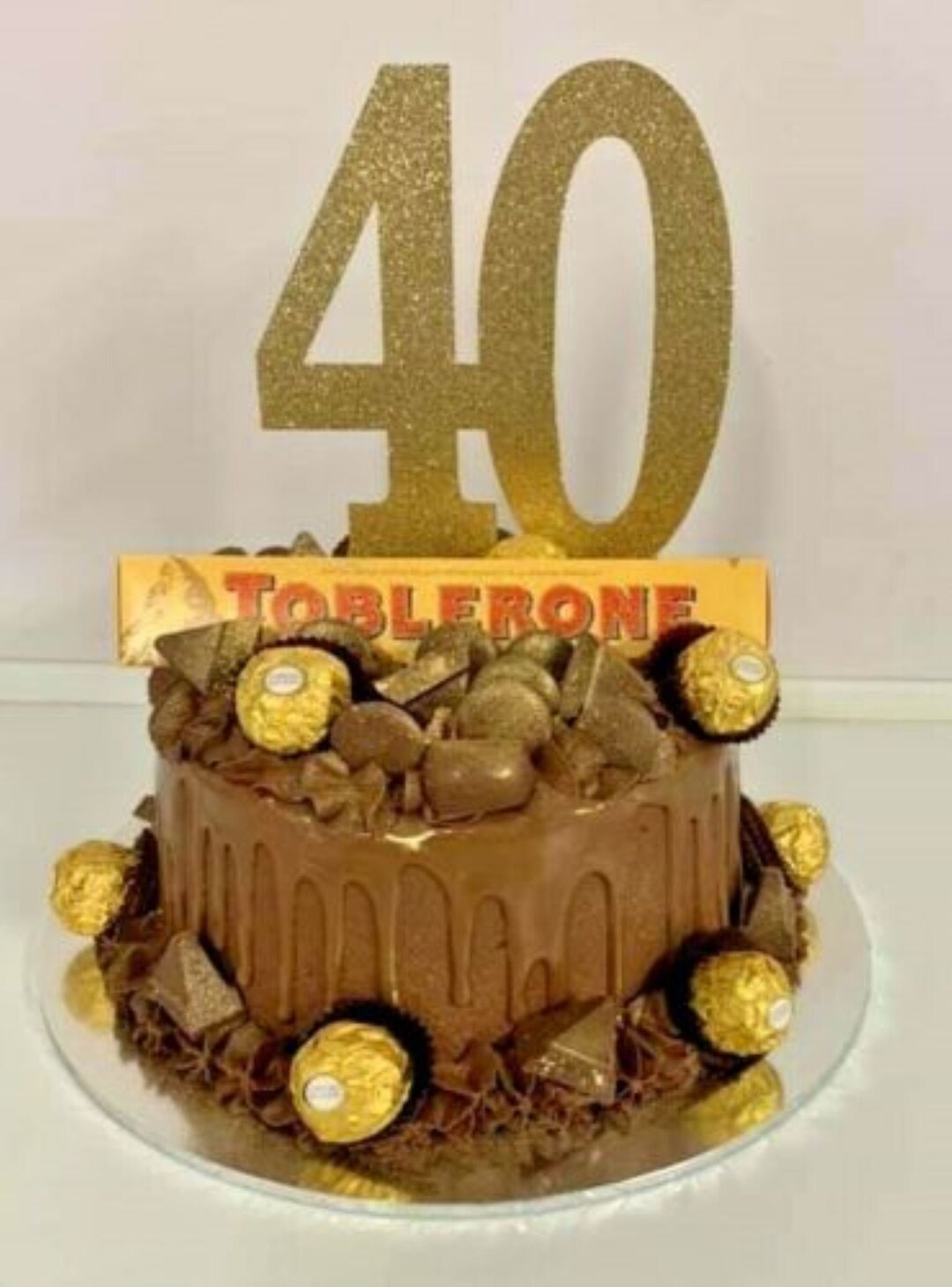40 Cake Topper, 40th Birthday Cake Topper Number Gold Glitter Any ...