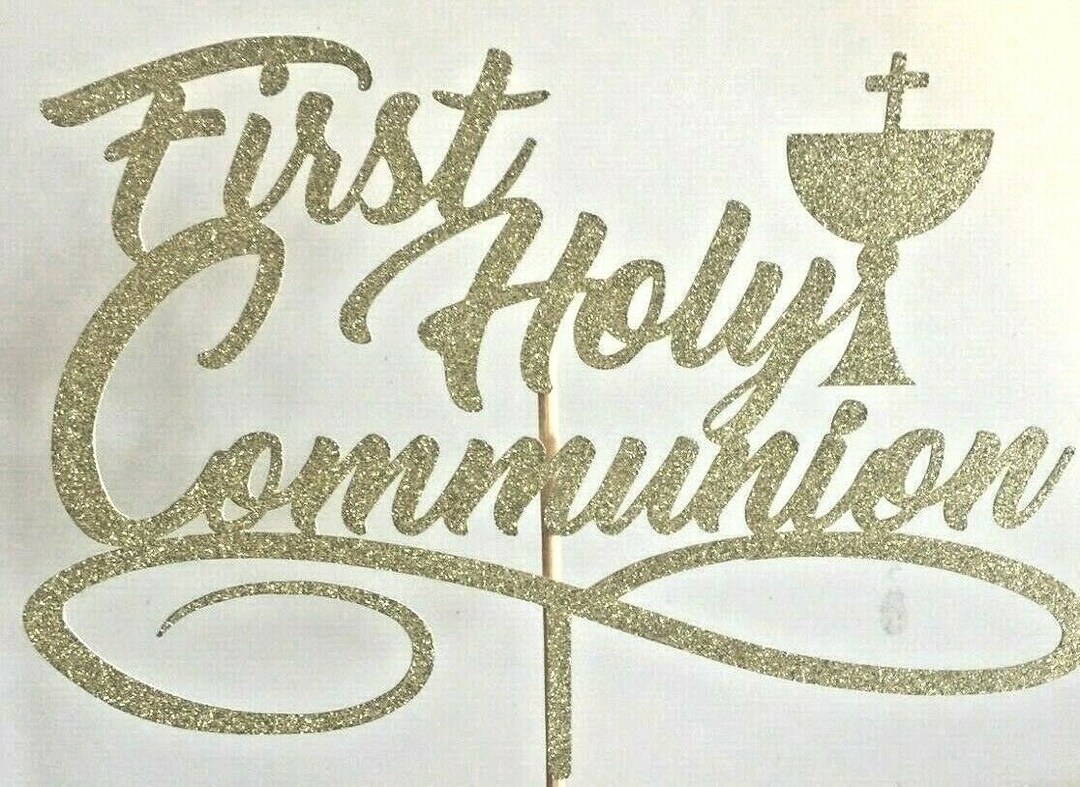Cake Topper Gold Glitter First Holy Communion - Etsy