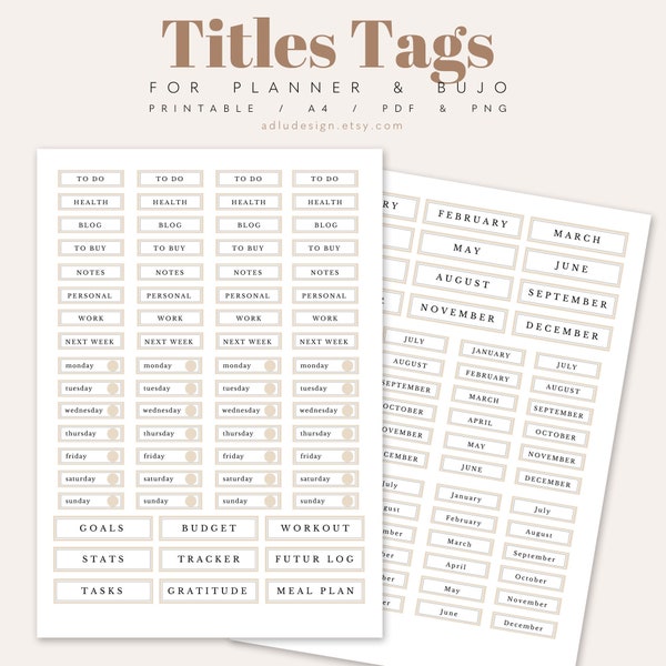 Titles Stickers - Etsy