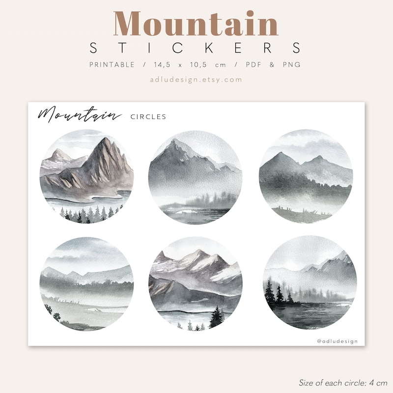 Mountain Sticker - Etsy
