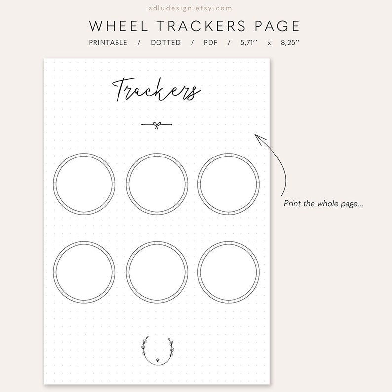 Wheel Tracker Stickers Printable for Journaling, Minimal Monthly ...
