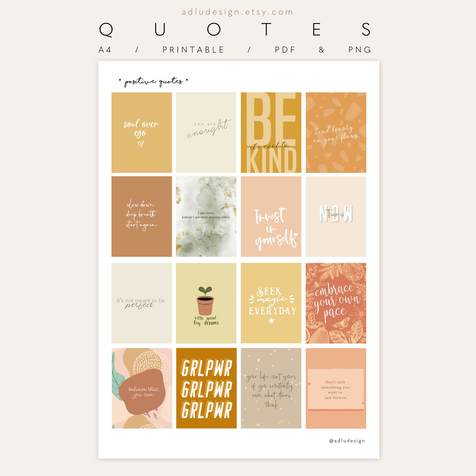 Positive Quotes Cards for Journals and Planners Inspirational - Etsy