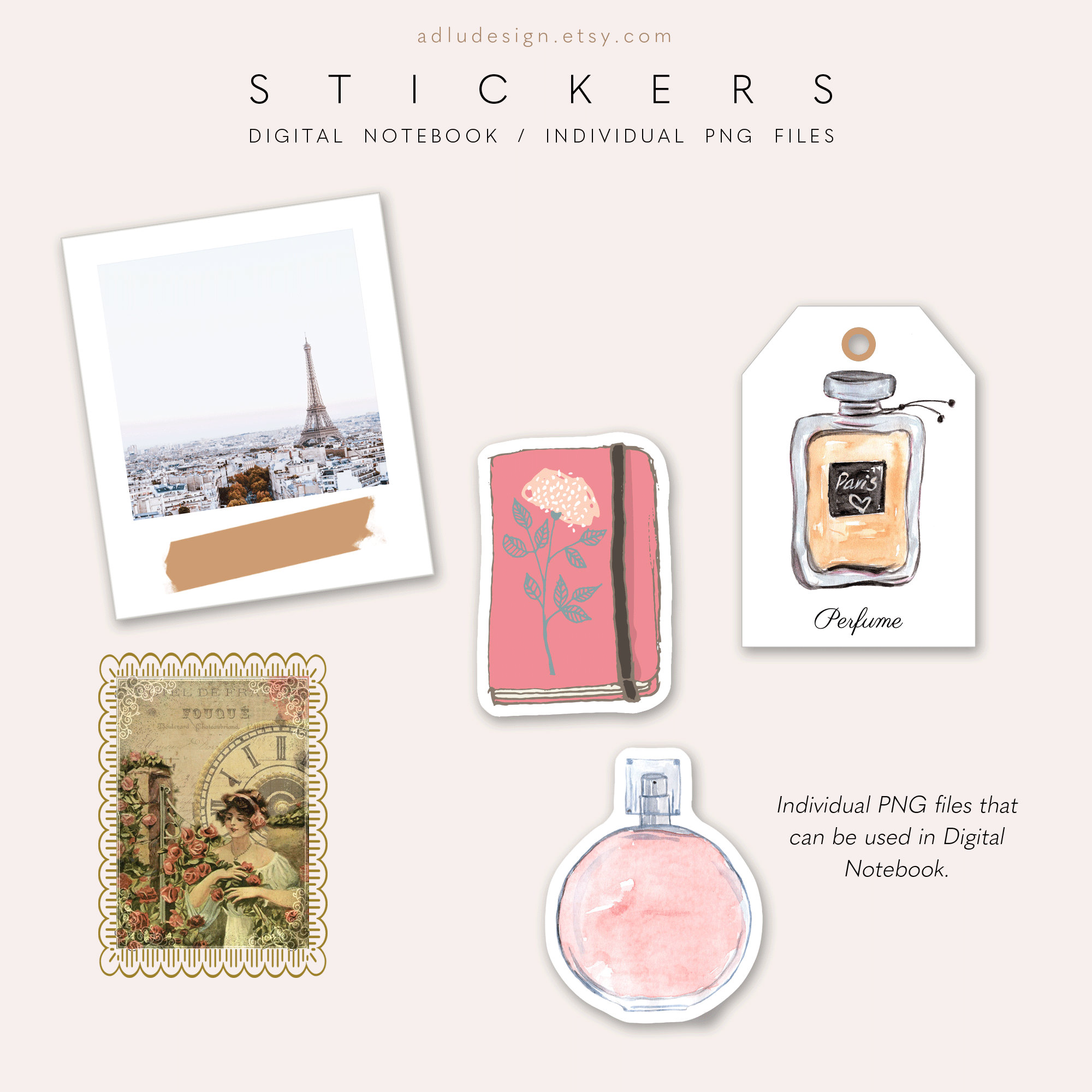 A4 Parisian Stickers for Journals and Planners, Paris Theme, Vintage ...