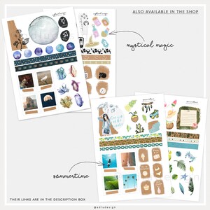 A4 Abstract Stickers Printable for Journals and Planners, Pastel Shapes ...