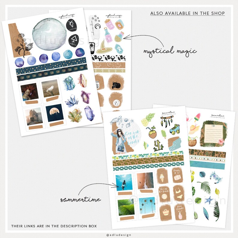 A4 Abstract Stickers Printable for Bullet Journal Pastel - Etsy